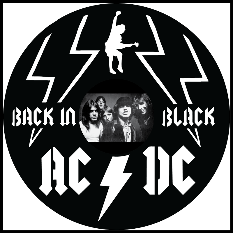 Acdc Back In Black – Carved Vinyl Record Art Decor – Astro Vinyl Art
