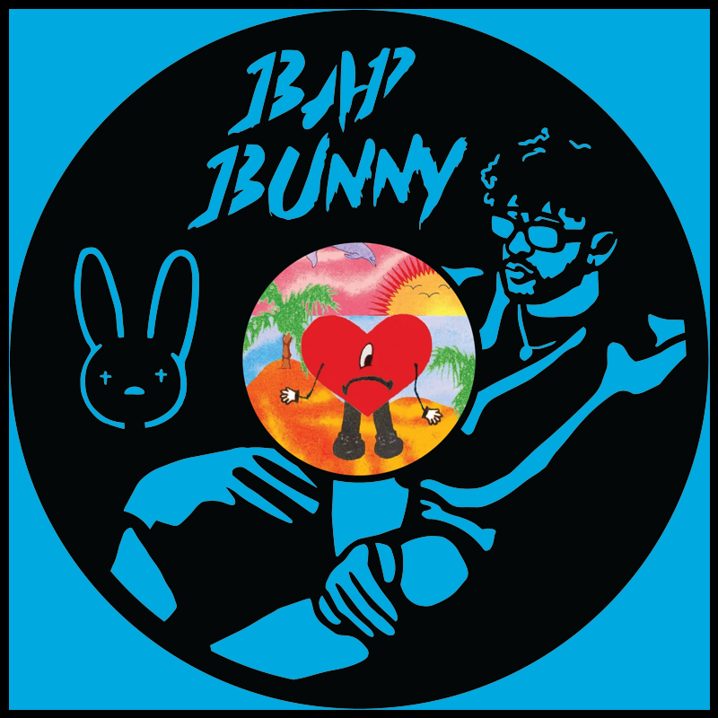 Bad Bunny – Carved Vinyl Record Art Decor – Astro Vinyl Art