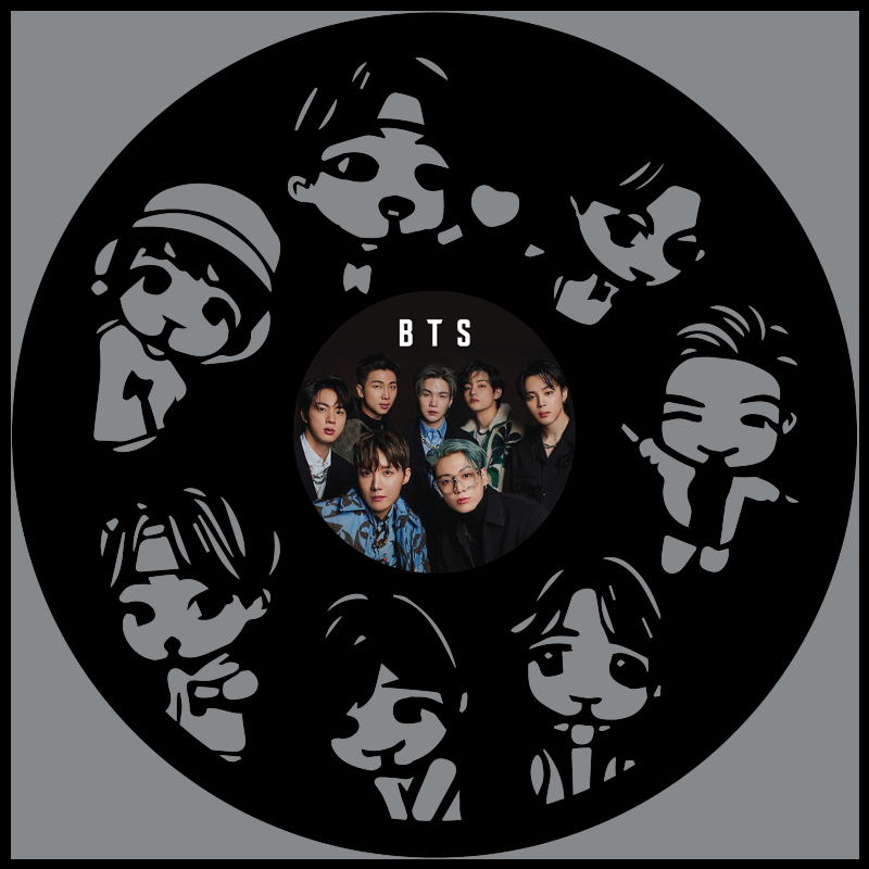 Bts Characters – Carved Vinyl Record Art Decor – Astro Vinyl Art