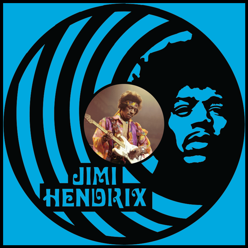 Jimi Hendrix Sunburst – Carved Vinyl Record Art Decor – Astro Vinyl Art