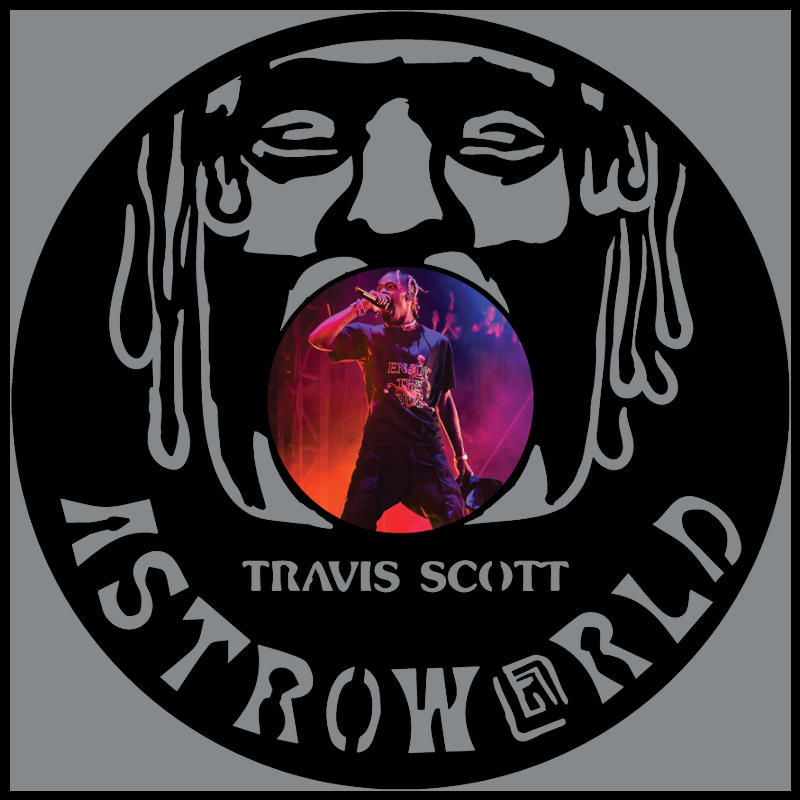 Travis Scott – Carved Vinyl Record Art Decor – Astro Vinyl Art